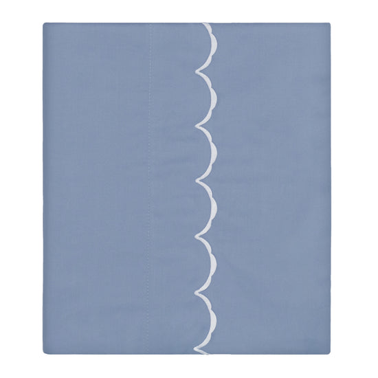 Coastal Blue Wavelet Embroidered Flat Sheet – Crane & Canopy