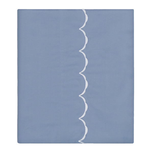 Coastal Blue Wavelet Embroidered Flat Sheet – Crane & Canopy