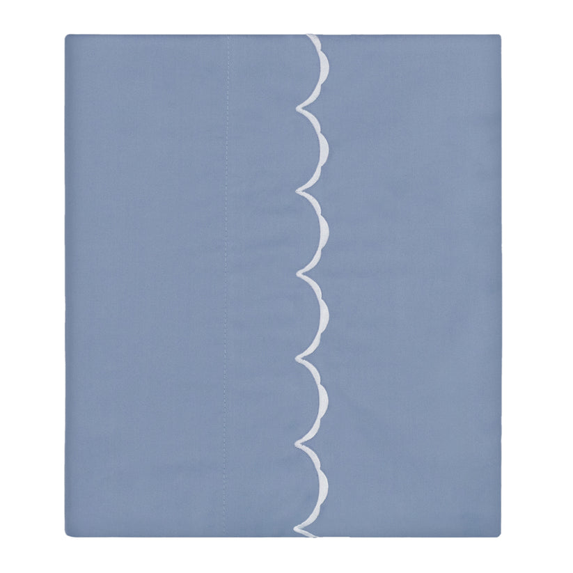 Coastal Blue Wavelet Embroidered Flat Sheet – Crane & Canopy