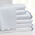 Coastal Blue Scalloped Embroidered Pillowcase Pair – Crane & Canopy