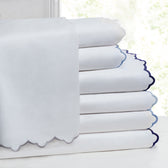 Coastal Blue Scalloped Embroidered Pillowcase Pair – Crane & Canopy