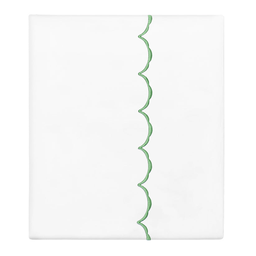 Palm Green Wavelet Embroidered Flat Sheet – Crane & Canopy