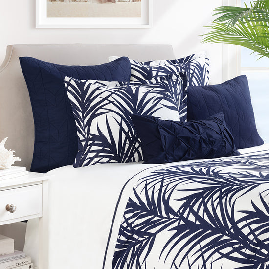 The Navy Coastal Palm Leaf Bedding – Crane & Canopy