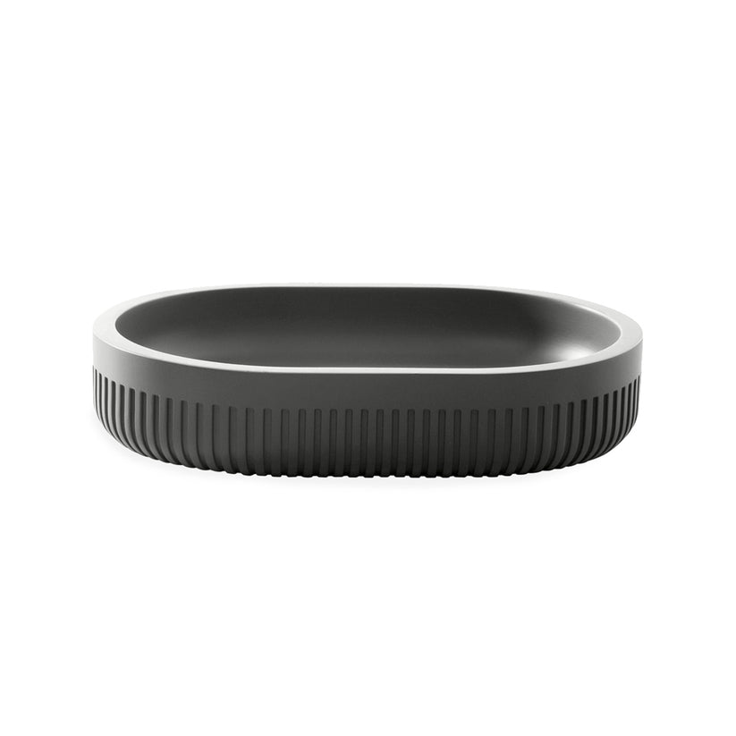 The Modern Ribbed Grey Bath Accessories – Crane & Canopy