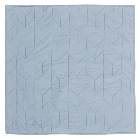 Blue Cotton Quilt and Sham | Chevron French Blue Quilt | Crane & Canopy