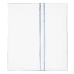 French Blue Lines Embroidered Flat Sheet – Crane & Canopy