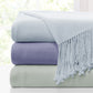 The Light Blue Fringed Throw Blanket – Crane & Canopy