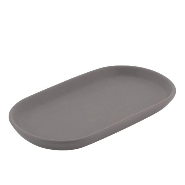 Modern Matte Dark Grey Ceramic Bath Accessories, Tray – Crane & Canopy