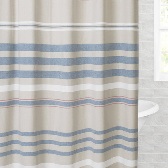 The Multi Striped Shower Curtain | Multi Striped Cotton Shower Curtain ...