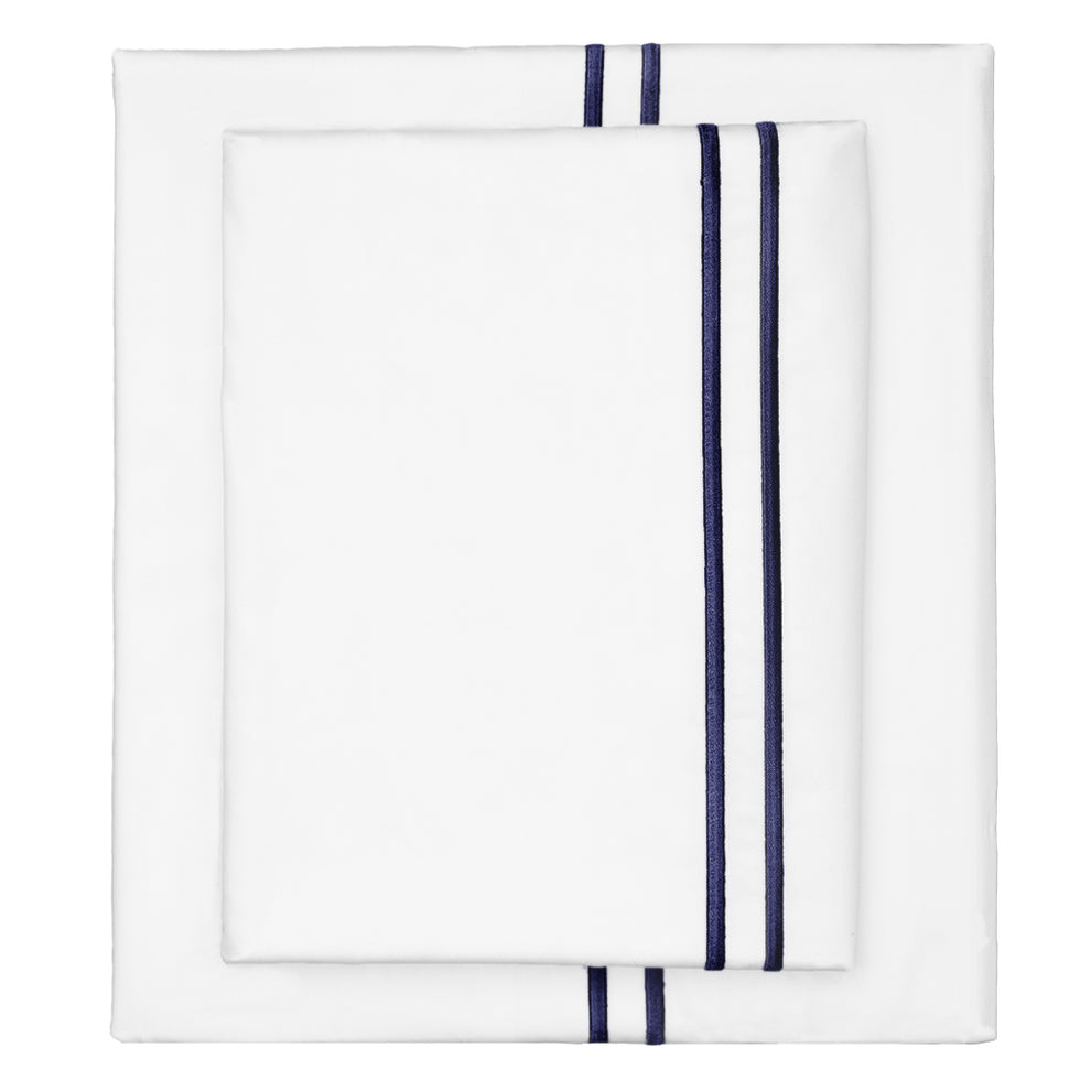 Navy Blue Embroidered Sheets | Designer Navy Sheet Sets – Crane & Canopy