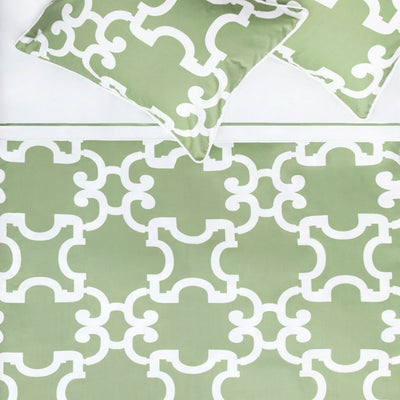Green Patterned Bedding | The Noe Green Duvet Cover | Crane & Canopy