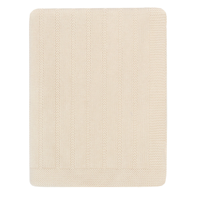 The Cream Border Ribbed Knit Throw – Crane & Canopy