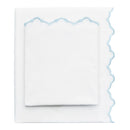 Light Blue Scalloped Embroidered Flat Sheet – Crane & Canopy