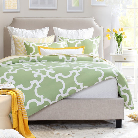 Green Patterned Bedding | The Noe Green Duvet Cover – Crane & Canopy