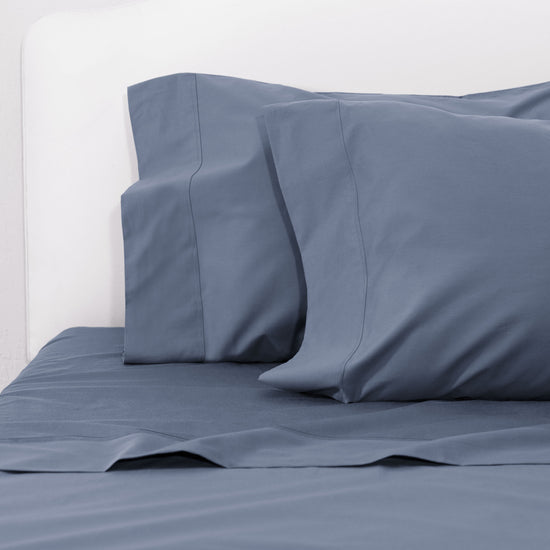 Slate Blue 400 Thread Count Sheet Set 2 (Fitted & Pillow Cases) – Crane ...